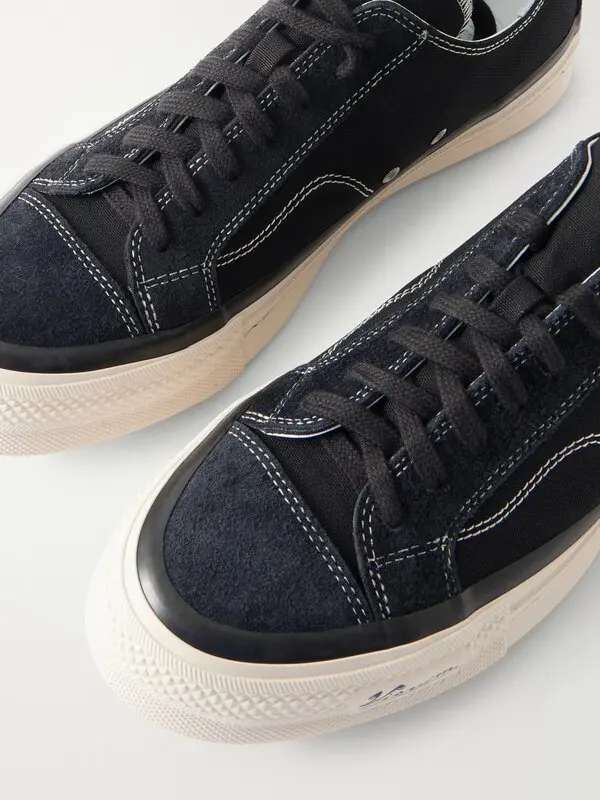 Visvim Nolan Suede-trimmed Canvas Sneakers - Black