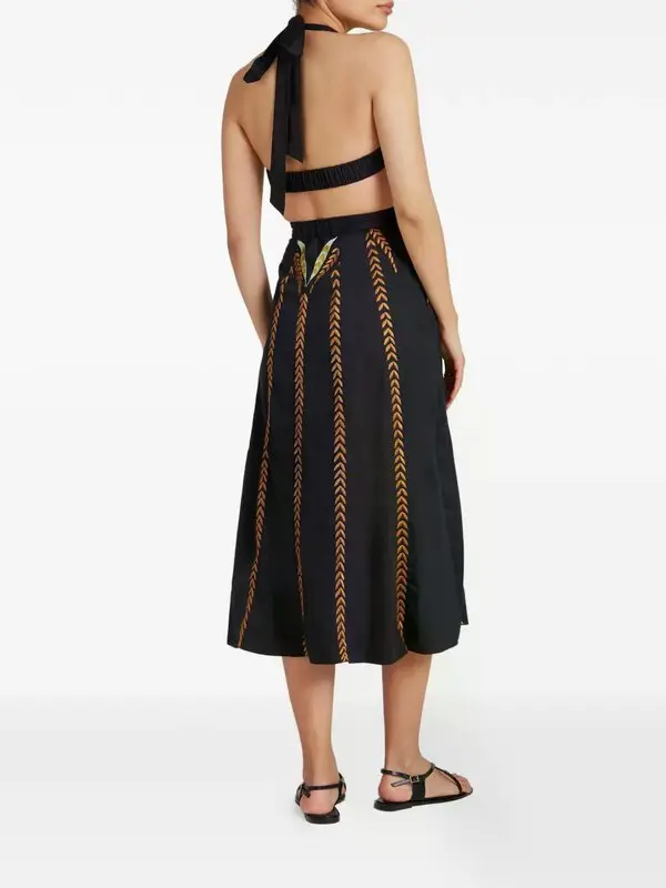TEMPERLEY LONDON Juniper Embroidered Halterneck Midi Dress