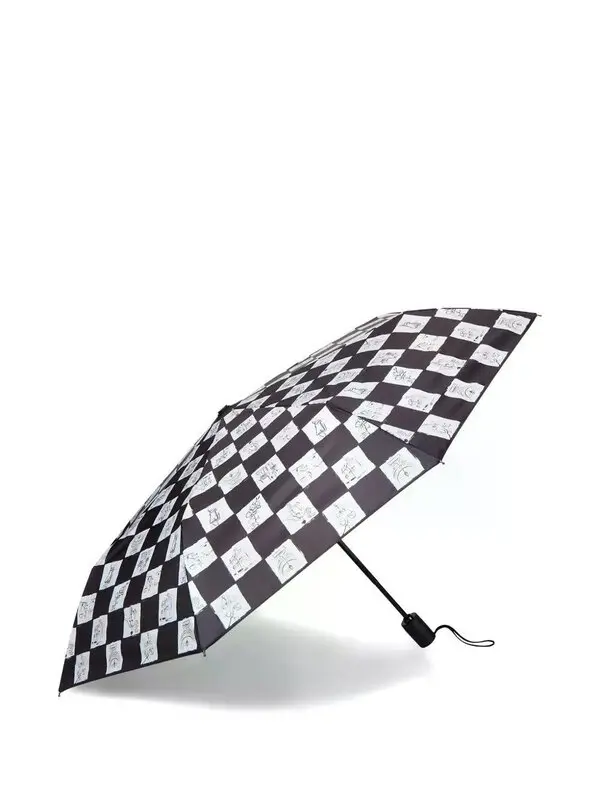 Karl Lagerfeld K/ballet Checkered Sketch-print Umbrella