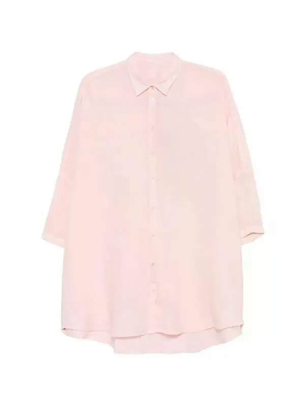 120% Lino Drop-shoulder Top - Pink