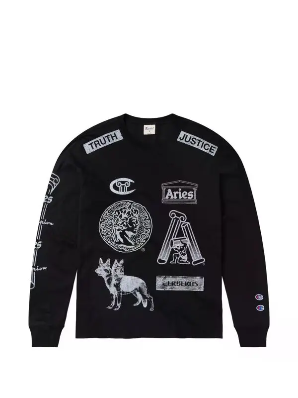 Champion X Aries Graphic-print Sweatshirt - Black