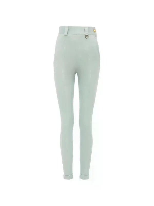 Chloé Pressed-crease High-waisted Trousers - Green