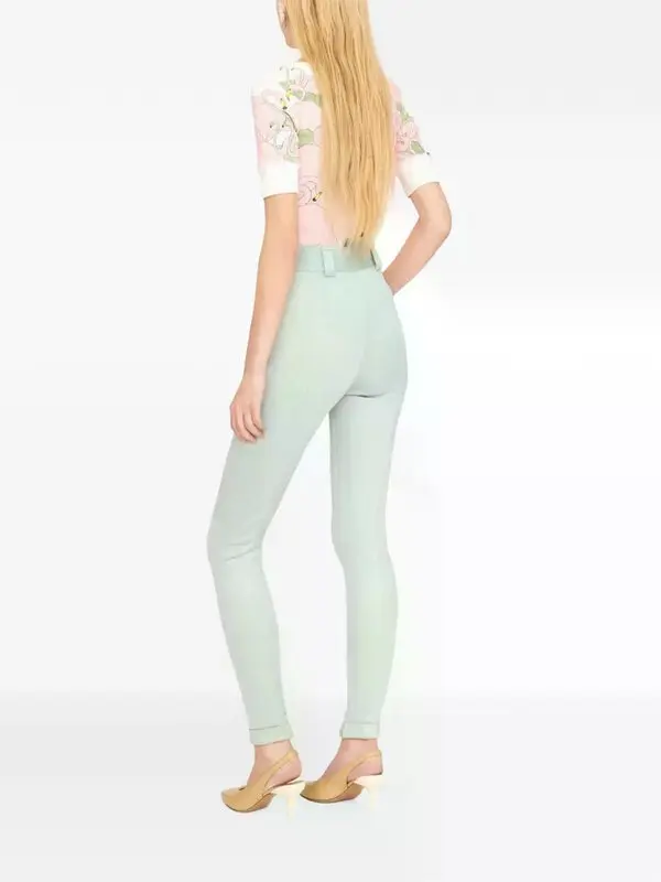 Chloé Pressed-crease High-waisted Trousers - Green