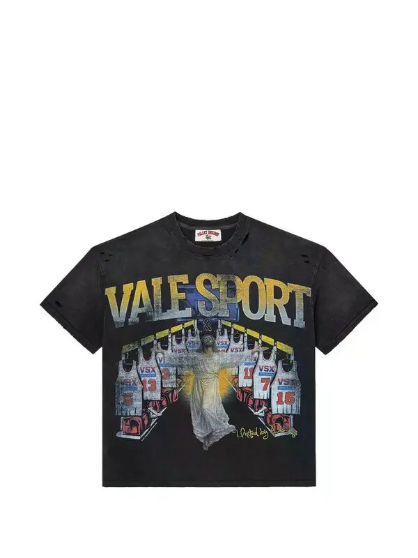 VALE FOREVER Hof Distressed Cotton T-shirt - Black