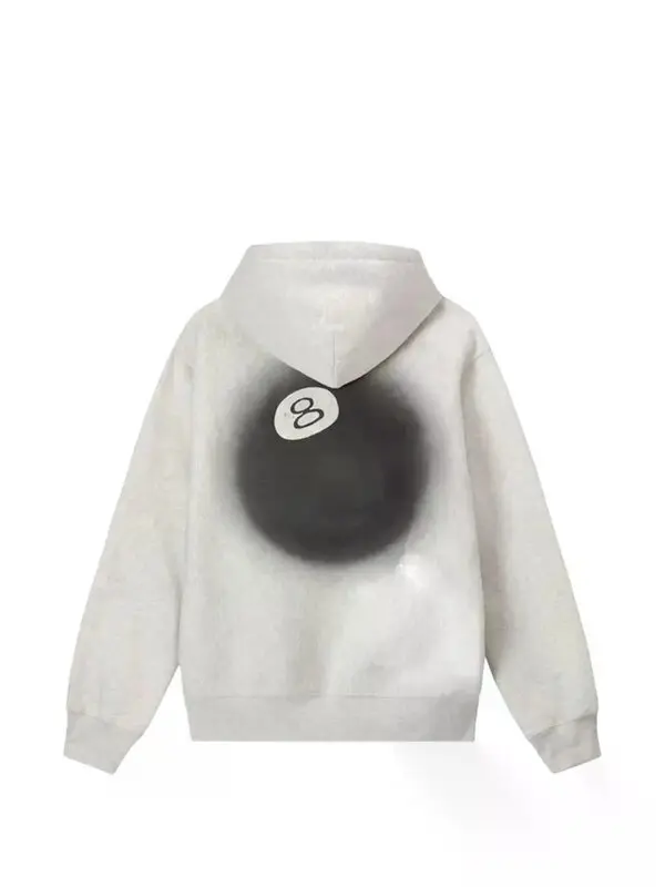StÜssy 8 Ball Fade Drawstring Hoodie - Grey