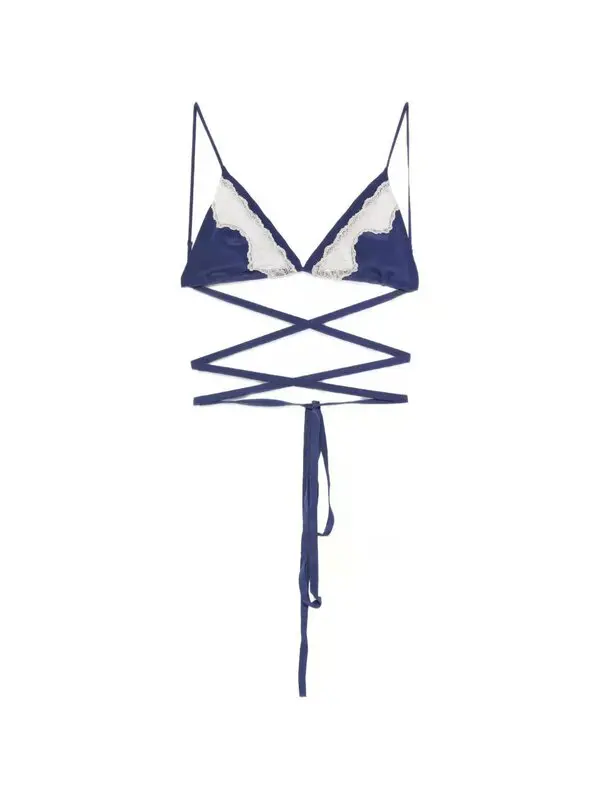 MAISON JEJIA Anna Lace-trim Bra - Blue