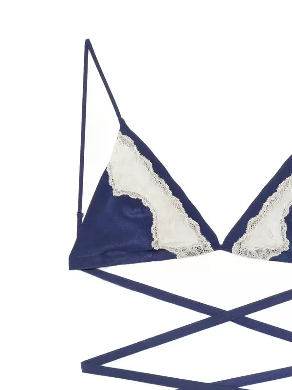 MAISON JEJIA Anna Lace-trim Bra - Blue