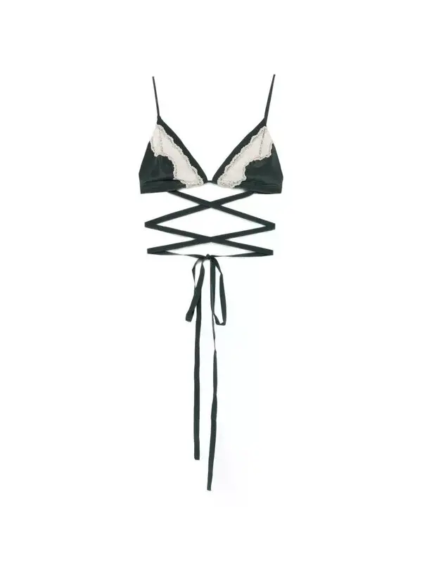 MAISON JEJIA Anna Lace-trim Bra - Green