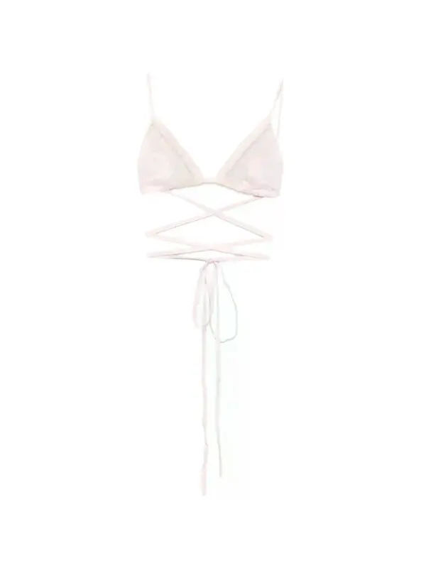 MAISON JEJIA Anna Lace-panel Bra - Pink