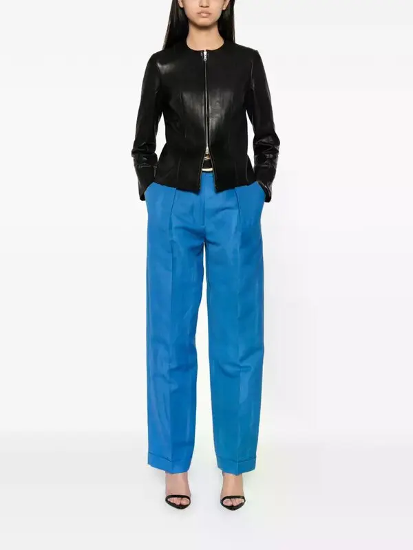 Versace Pleated Straight-leg Trousers