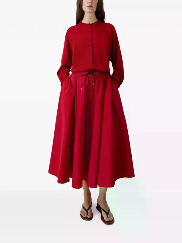 CORDERA Flared Midi Skirt - Red