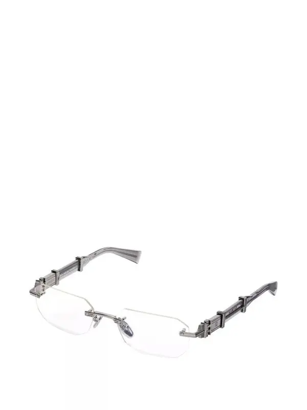 Balmain Geometric-frame Rimless Glasses - Silver