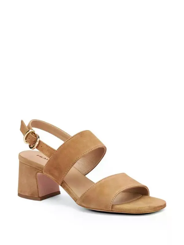 FRAU Block Heel Suede Sandals - Neutrals