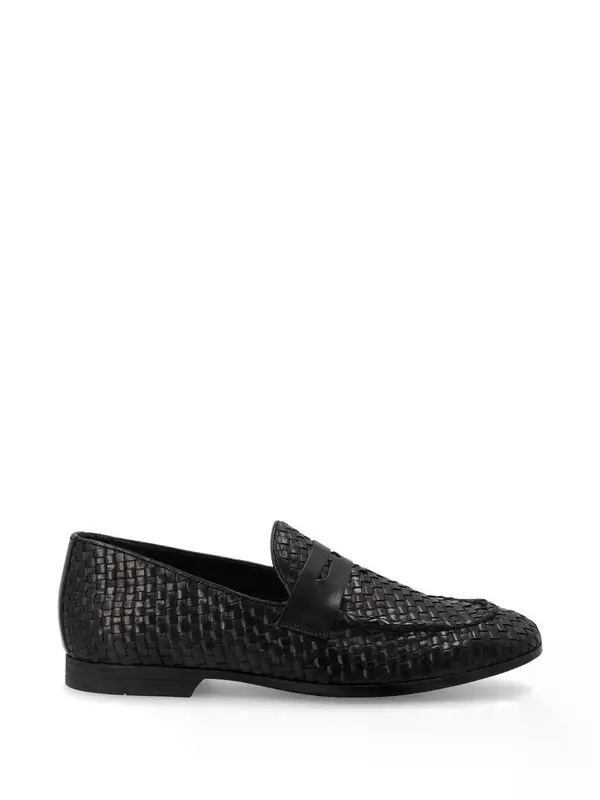 FRAU Woven-leather Saddle Loafers