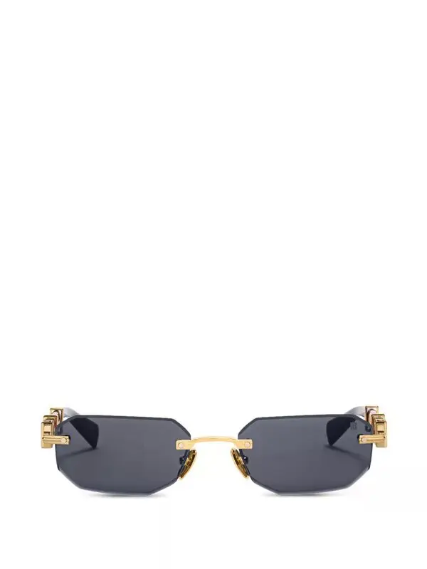 Balmain Geometric-frame Rimless Sunglasses - Black