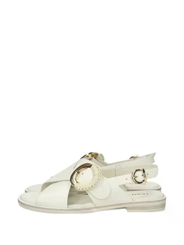 FRAU Buckle-detail Leather Sandals - White