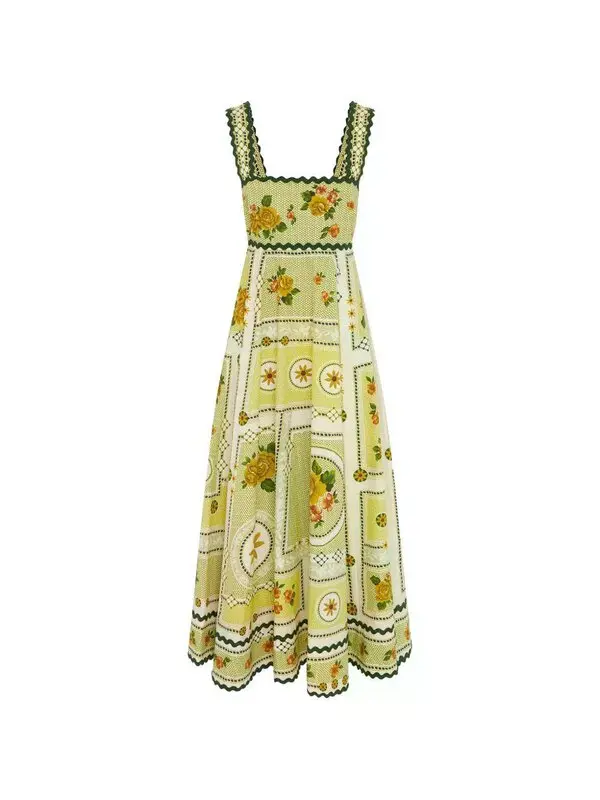 ALEMAIS Dixie Summer Floral-print Maxi Dress - Yellow