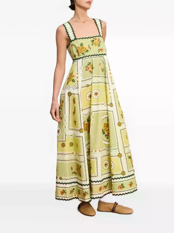 ALEMAIS Dixie Summer Floral-print Maxi Dress - Yellow
