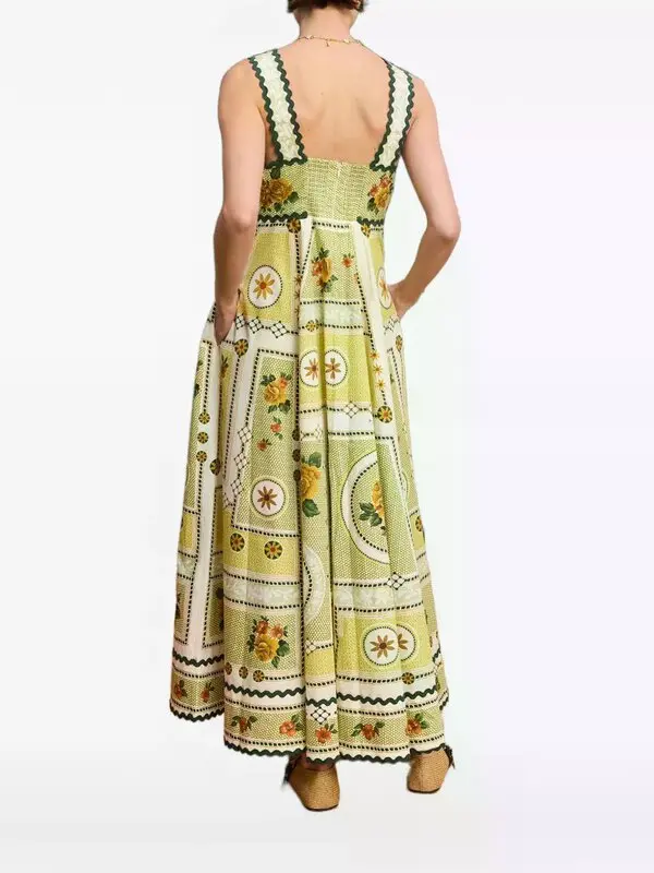 ALEMAIS Dixie Summer Floral-print Maxi Dress - Yellow