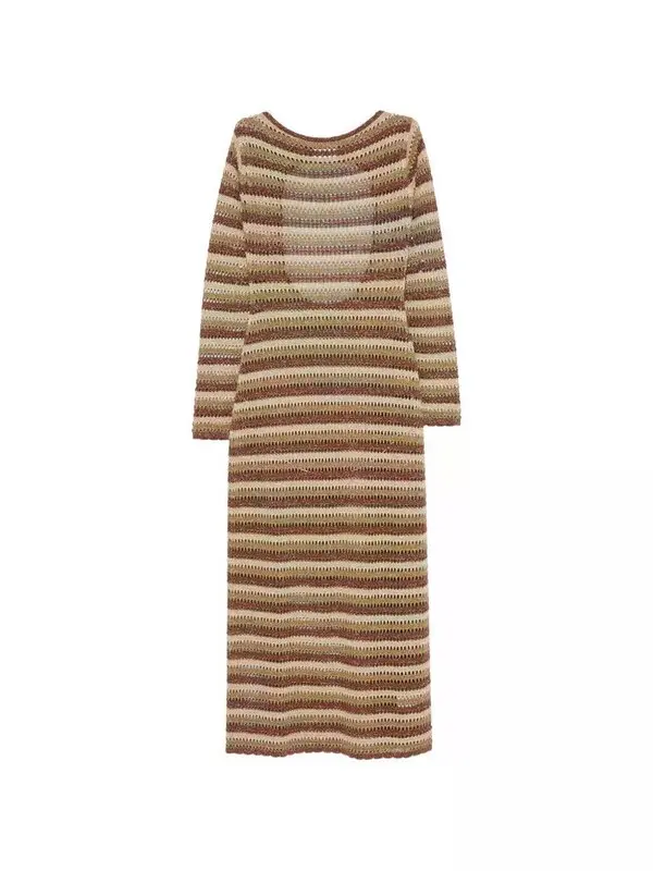 MC2 SAINT BARTH Robyn Striped Maxi Dress - Neutrals