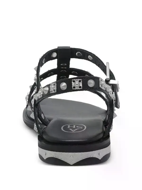 Ash Stud-embellished Parka Sandals - Black