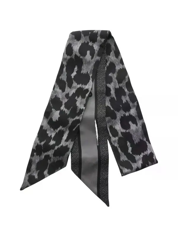 Dior 2010s Mitzah Leopard Scarf - Black