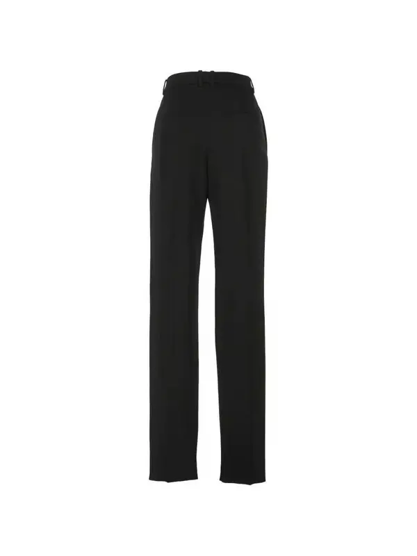 Saint Laurent Pleated Satin-trim Trousers