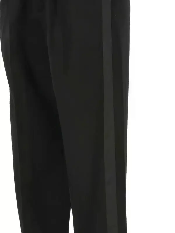 Saint Laurent Pleated Satin-trim Trousers