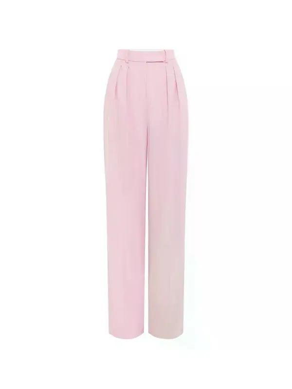 Alex Perry Pleated Straight-leg Trousers - Pink