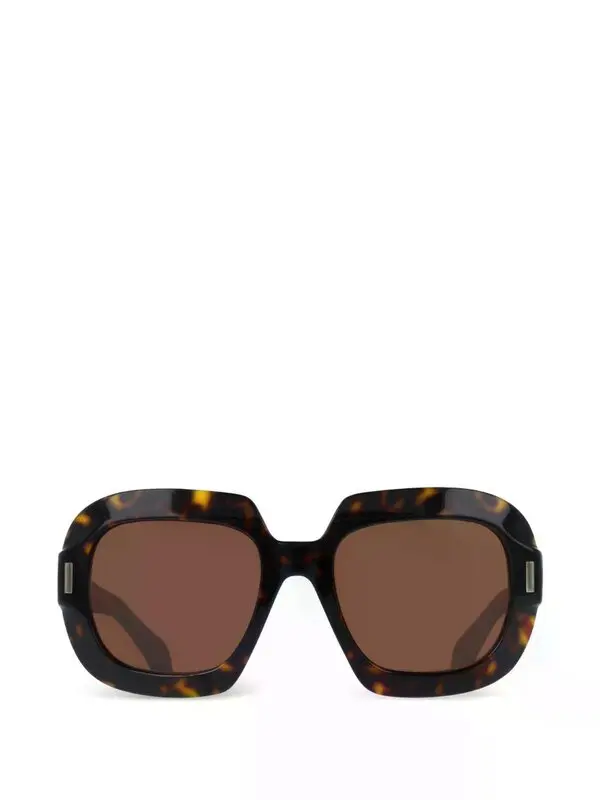 FERRAGAMO Tortoiseshell Square Frame Sunglasses - Brown