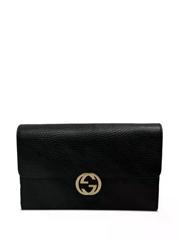 Gucci Interlocking G Wallet On Chain - Black