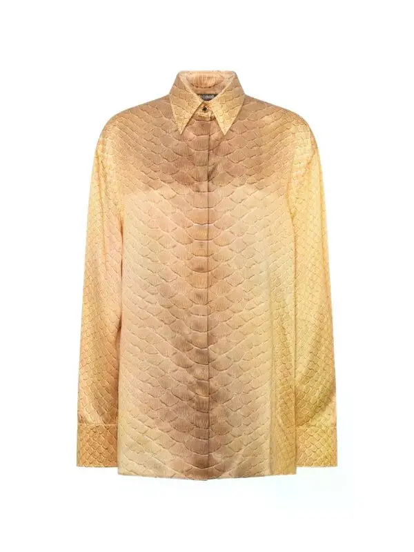 Roberto Cavalli Snake-print Shirt - Neutrals