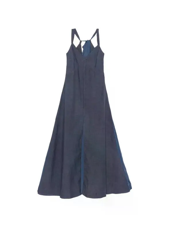 120% Lino Halterneck Flared Maxi Dress