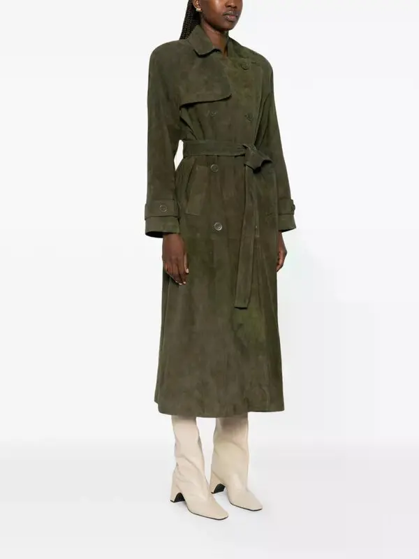 DUCIE Corrin Double-breasted Trench Coat - Green