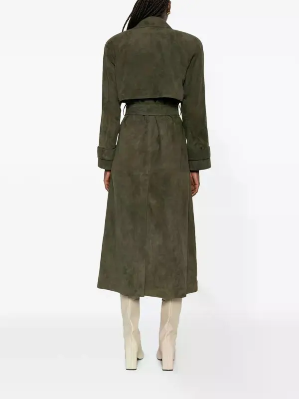 DUCIE Corrin Double-breasted Trench Coat - Green