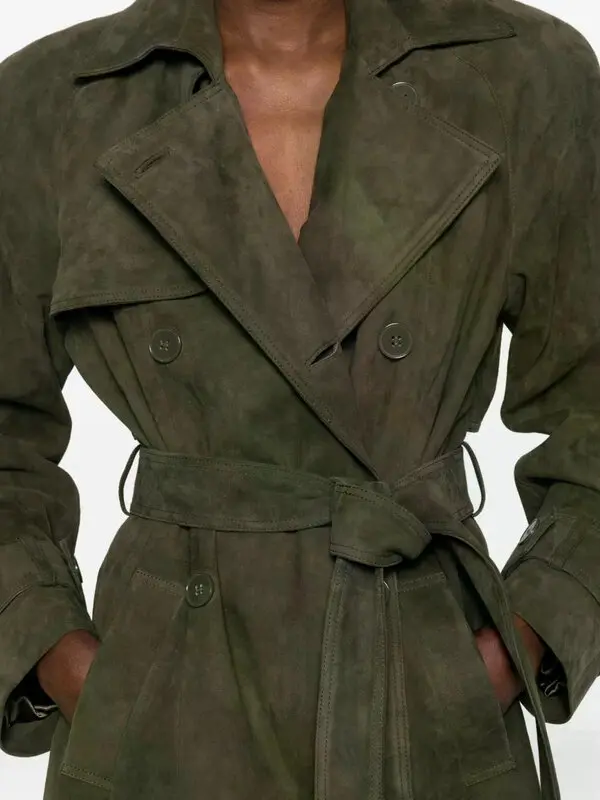 DUCIE Corrin Double-breasted Trench Coat - Green