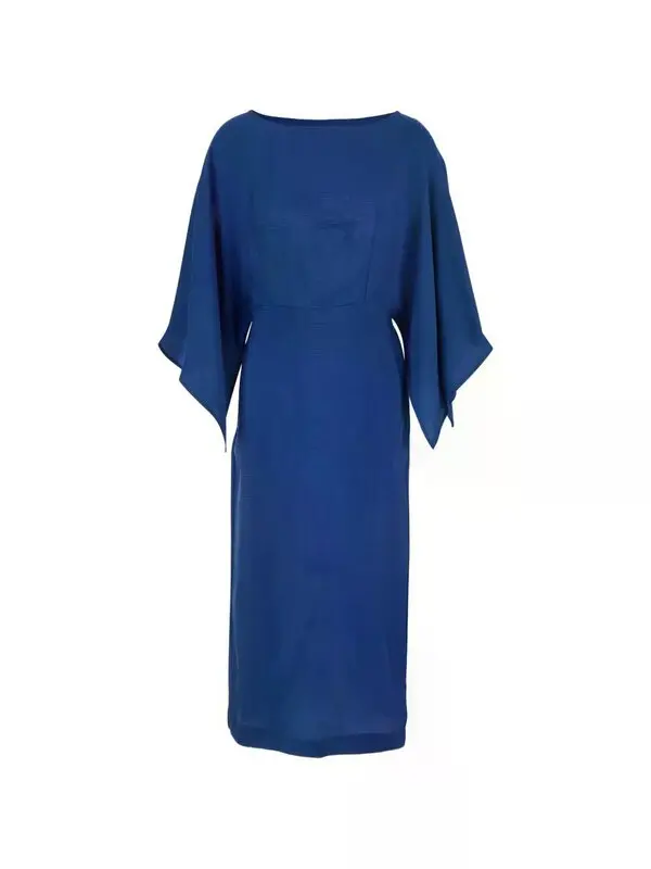 MERCI Cape-sleeve Boat-neck Midi Dress