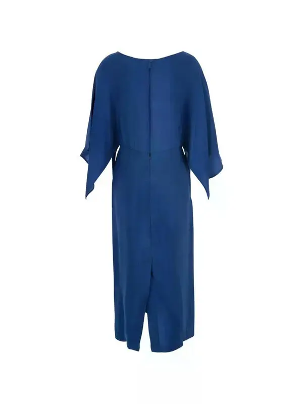 MERCI Cape-sleeve Boat-neck Midi Dress