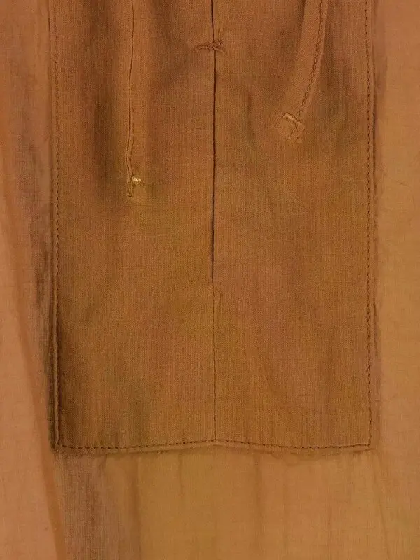 MERCI Tie-fastening Semi-sheer Blouse - Brown
