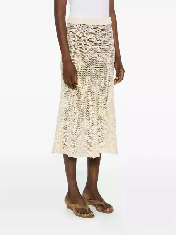 Khaite Inaya Crochet-knit Midi Skirt