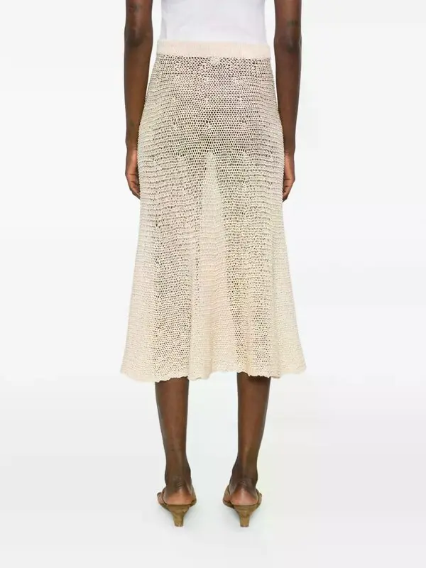 Khaite Inaya Crochet-knit Midi Skirt