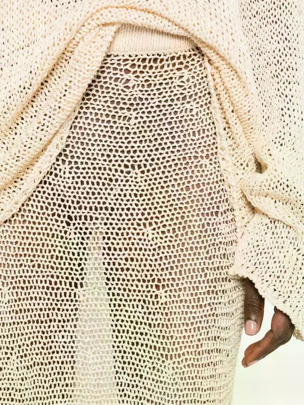 Khaite Inaya Crochet-knit Midi Skirt