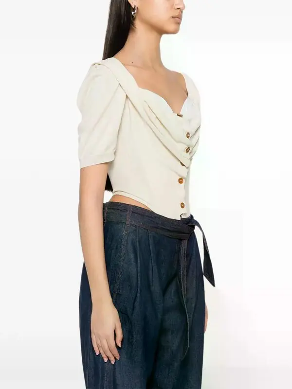 VIVIENNE WESTWOOD Bea Draped Button-up Top - Neutrals