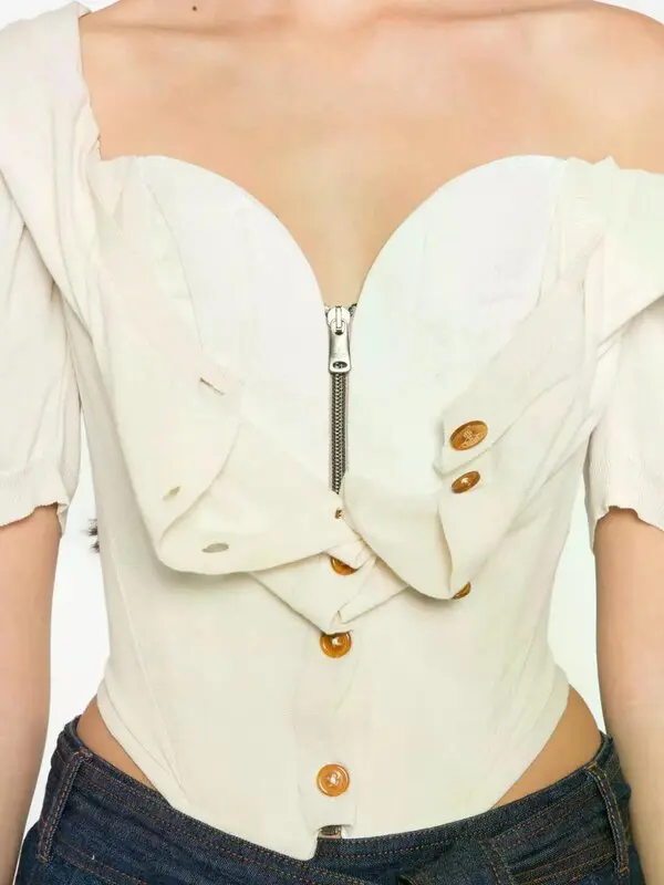 VIVIENNE WESTWOOD Bea Draped Button-up Top - Neutrals