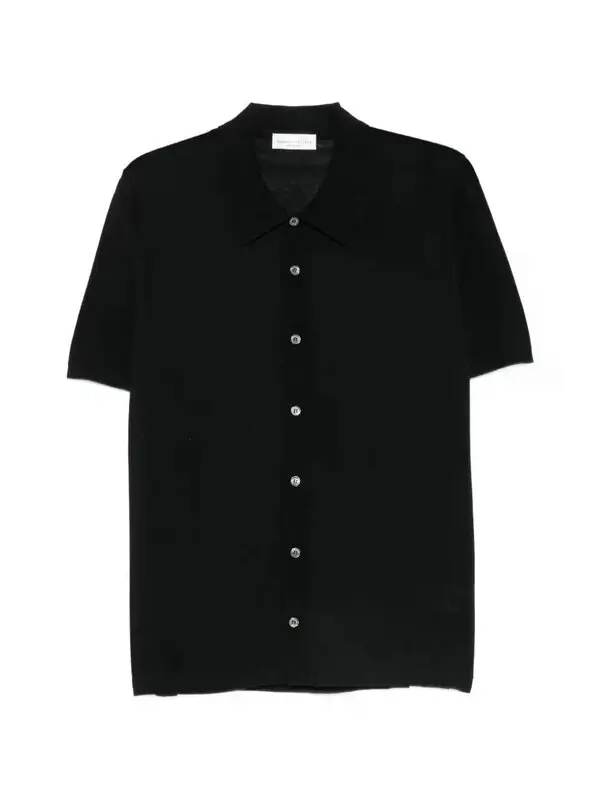 ROBERTO COLLINA Short-sleeve Knit Shirt - Black