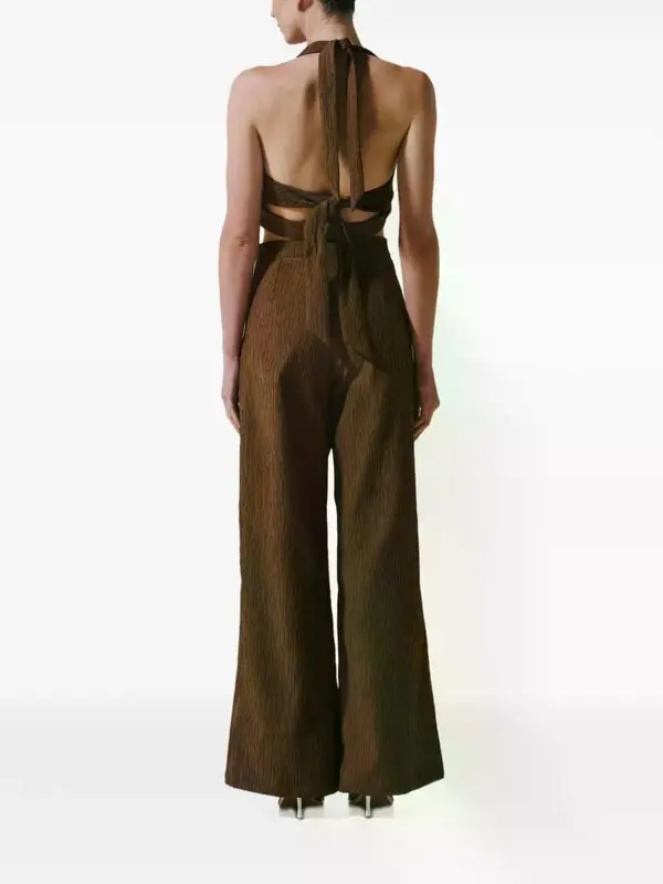 BAOBAB Louise Textured Flared Trousers - Brown