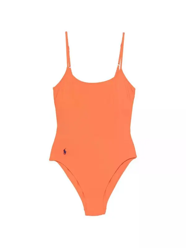 Polo Ralph Lauren Logo-embroidered Scoop-neck Swimsuit - Orange