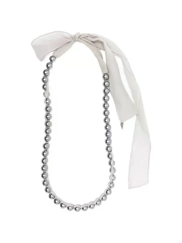 FORTE_FORTE Beaded-embellishment Necklace - Grey
