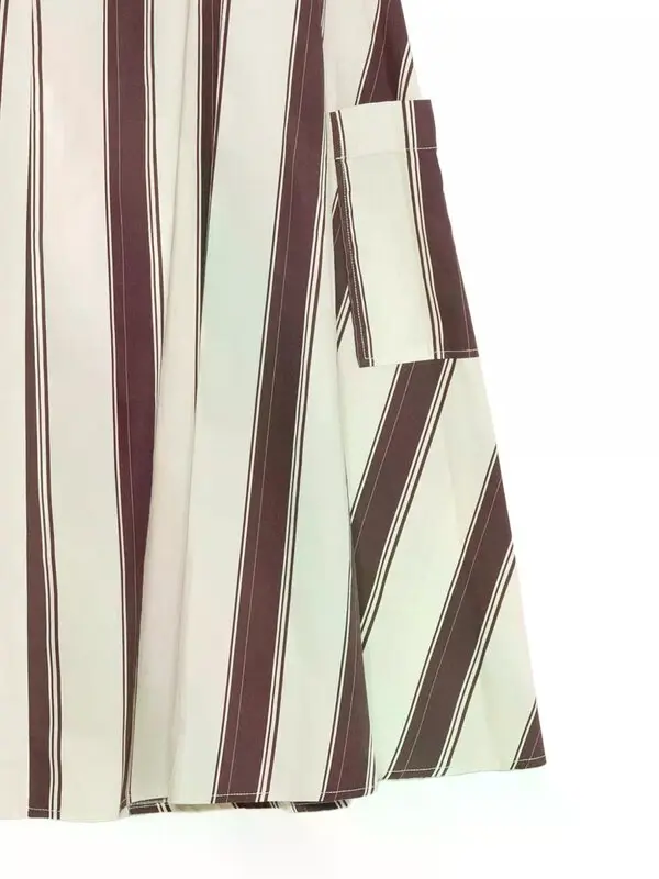DIEGA Striped Patch-pocket A-line Skirt