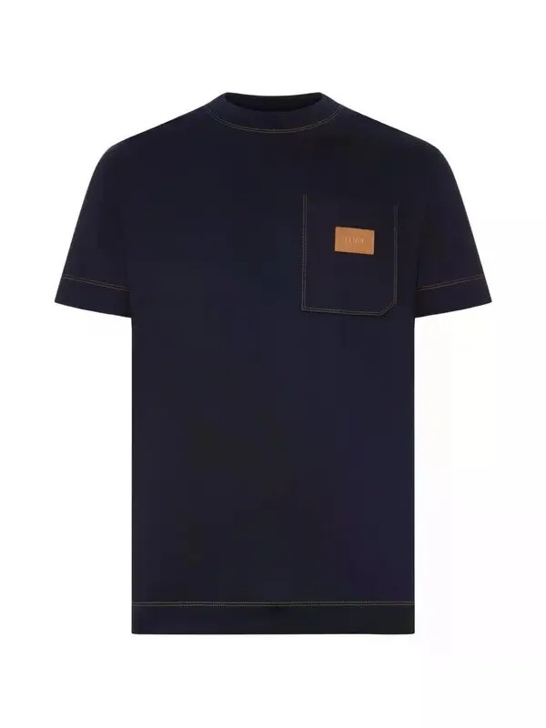 Fendi Logo-patch T-shirt - Blue